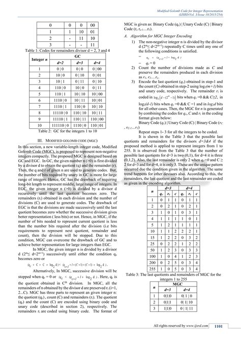 Modified Golomb Code For Integer Representation Pdf
