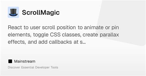 Scrollmagic The Javascript Library For Magical Scroll Interactions Mainstream