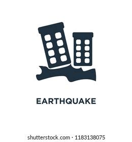 Earthquake Illustration Black White Ground Cracked Stock Vector