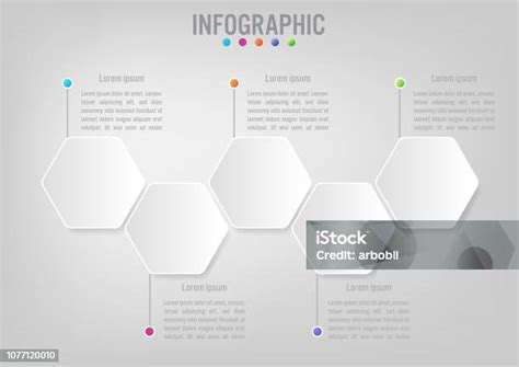 5 옵션 6 각형 모양 Infographic 위한 창조적인 개념 비즈니스 Infographic 템플릿 0명에 대한 스톡 벡터