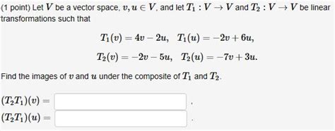 solved 1 point let v be a vector space u u e v and let