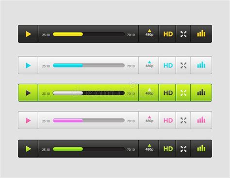 Sistema De Plantillas Audios Y Video Del Ui Del Ux Del Reproductor