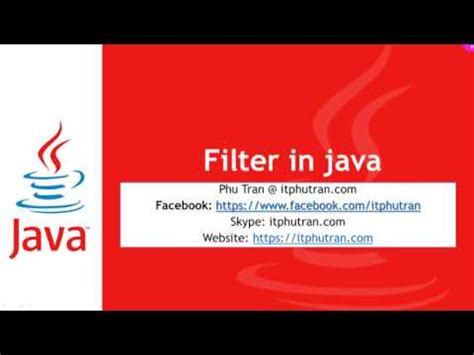 Full Tutorial Filter In Java Servlet YouTube