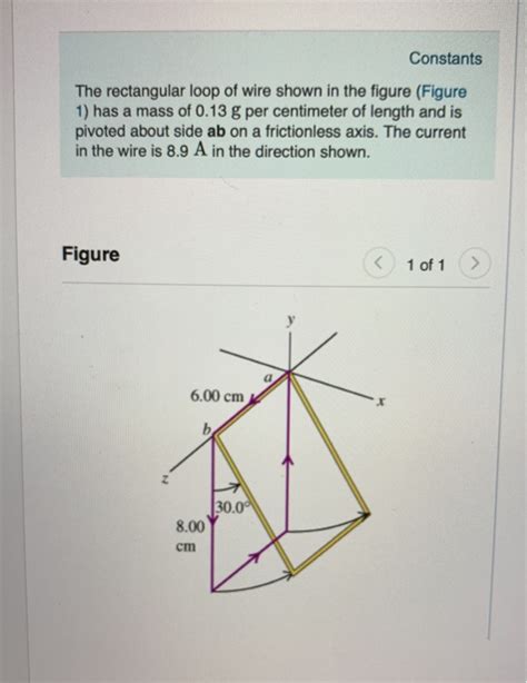 solved constants the rectangular loop of wire shown in the