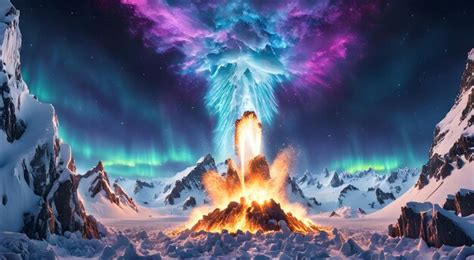 Premium Photo Grand Explosion In Antarctica Grand Exploding Minecraft