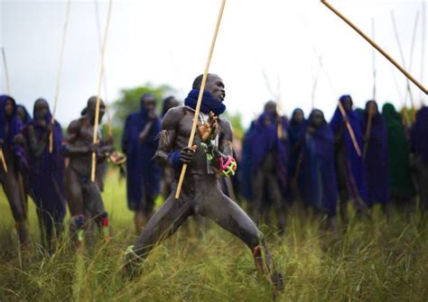 Surma Warriors At Donga Stick Fighting Ritual In Omo Valley Ethiopia