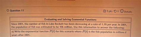 Solved Question Evaluating And Solving Exonential Chegg