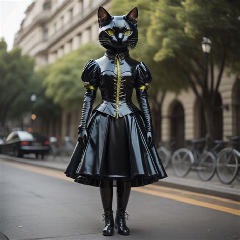 Latex Catgirl In Black 1 By Fawsums On Deviantart