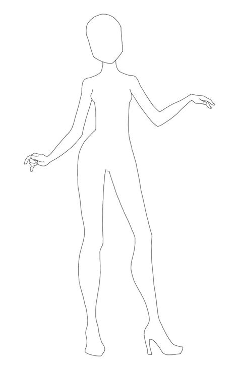Blank Model Sketch Template Model Sketch Fashion Design Template