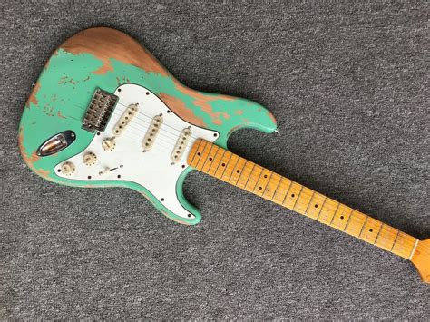 Seafoam guitarra eléctrica verde de reliquia pesada recién llegada