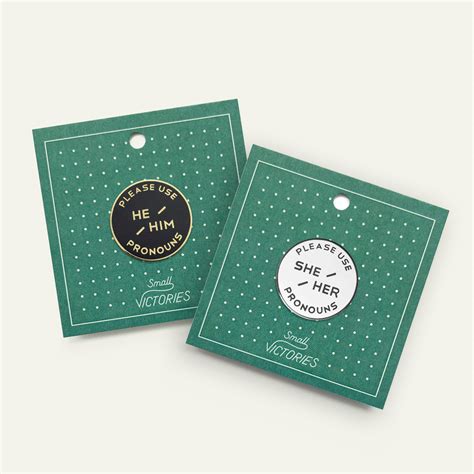 Pronoun Badges Lgbtq Enamel Pins And Accessories Small Victories