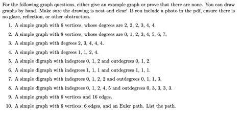 Solved For The Following Graph Questions Either Give An Chegg