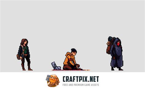Free City Trader Character Sprite Sheets Pixel Art