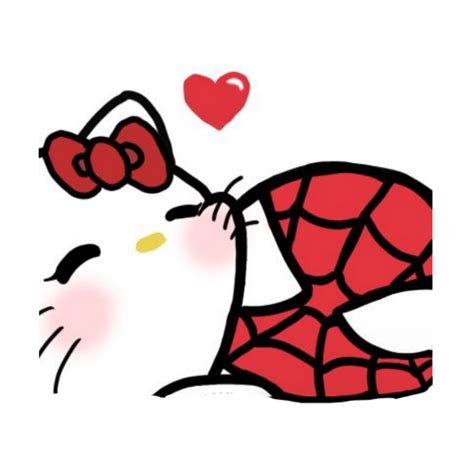 Spider Man And Hello Kitty Kissing Şirin çizim Vintage Logolar Hello