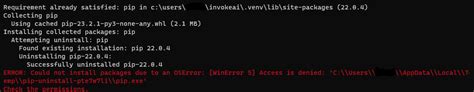 Bug CMD Path For Suggested Pip Upgrade Incorrect Issue Invoke Ai InvokeAI GitHub