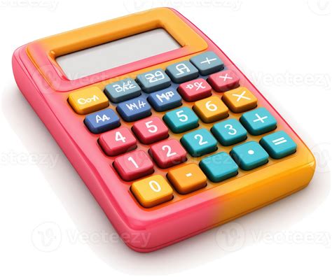 Colorful Electronic Calculator With Numerical Keys 60694678 Png