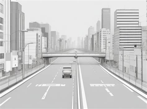 Premium Photo Generative AI Empty Asphalt Road With City Skyline