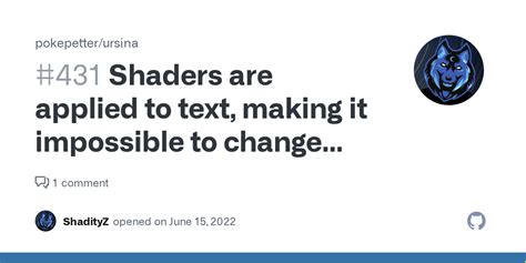 Shaders Are Applied To Text Making It Impossible To Change Their Color