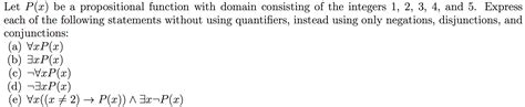 Solved Let Px Be A Propositional Function With Domain