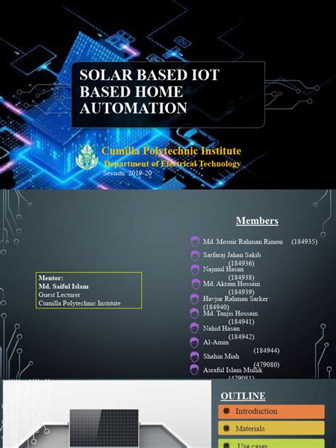 Solar Based Iot Based Home Automation Group 2 Pdf Internet Of