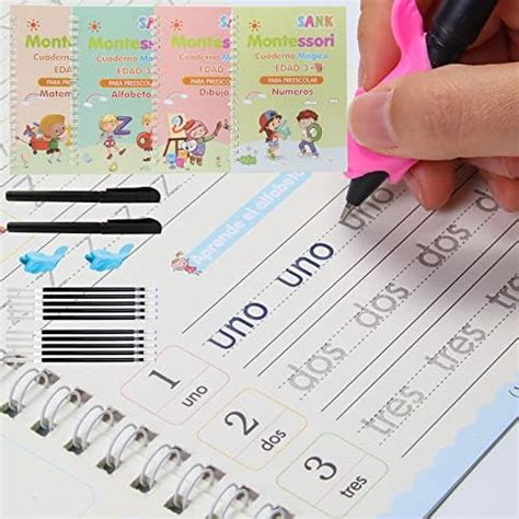 Libro Magico Caligrafia en Español 4Pz Magic Book Libro de