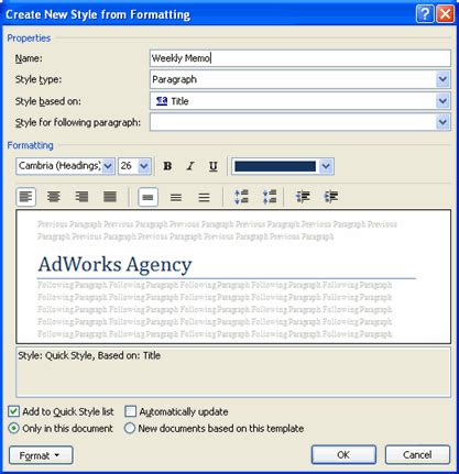Word Applying Styles And Themes