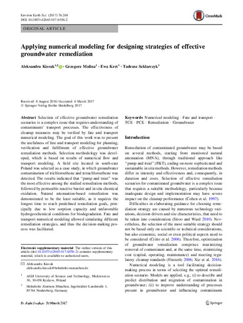 Pdf Applying Numerical Modeling For Designing Strategies Of Effective