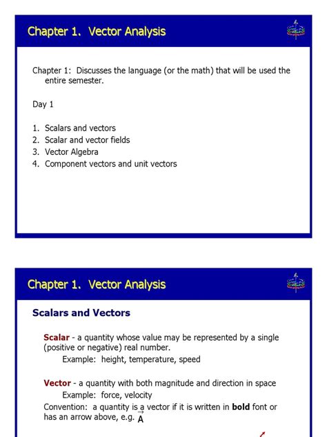 Chapter 1 Vector Analysis Pdf Euclidean Vector Cartesian