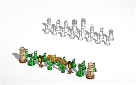 3d Design Plants Vs Zombies Chess Set Tinkercad