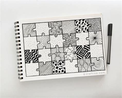 Easy Doodle Zentangle Puzzle Pattern Artofit