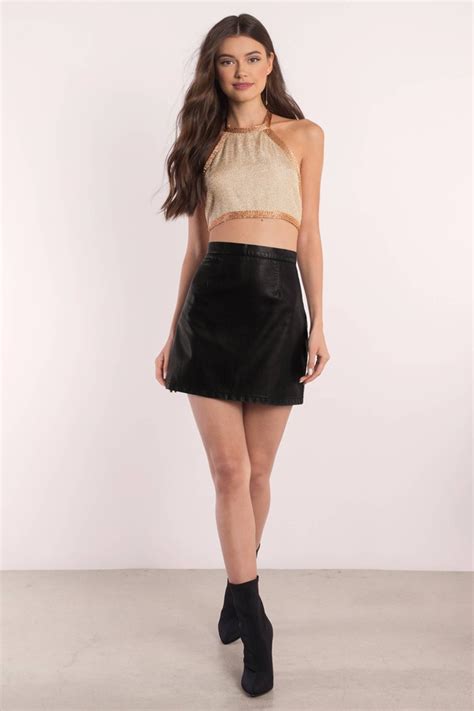 Cute Gold Crop Top Backless Top Gold Top Gold Crop Top 27