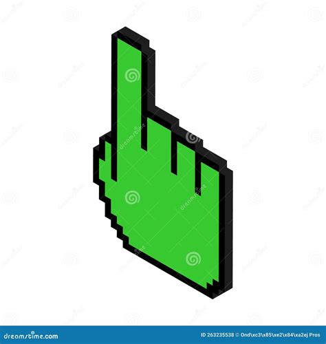 Mouse Cursor Isometric Pixel Icon Web Click Symbol Computer Pointer Vector Illustration Stock