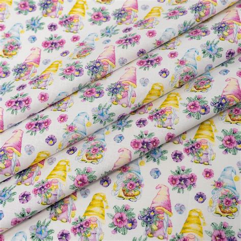 Singer Gnomes And Morning Glory Cotton Fabric Michaels