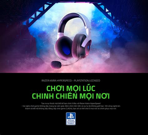 Tai Nghe Gaming Không Dây Razer Kaira Hyperspeed Licensed Playstation