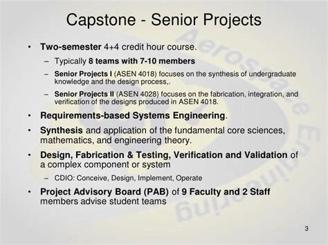 Capstone Senior Design Projects Comprehensive
