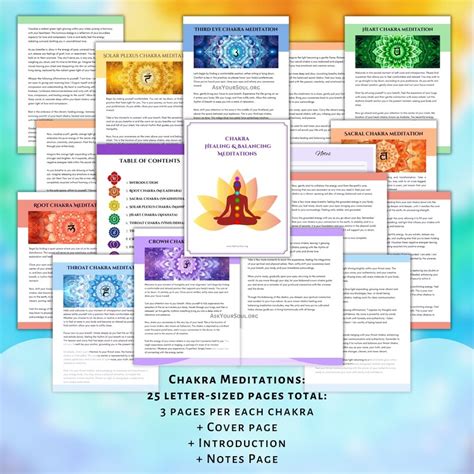 Printable Chakra Bundle PDF Chakra Guide Meditations Personal Use