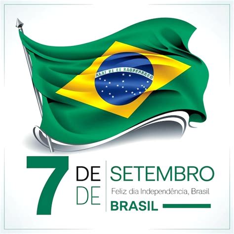 Cartaz Do Dia Da Independência Do Brasil Com Fundo Da Bandeira Imagem