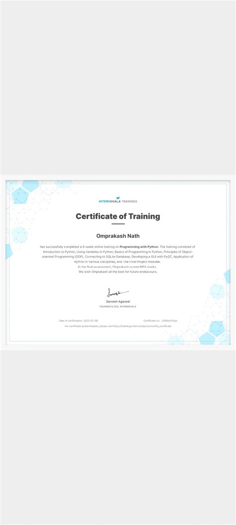 Omprakash Nath On Linkedin Completed Programming With Python From
