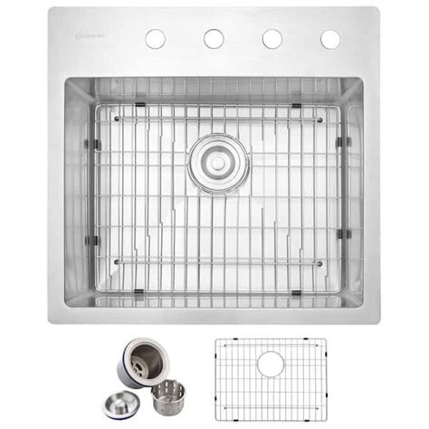 Glacier Bay Professional Tight Radius 23 In Drop In Single Bowl 16