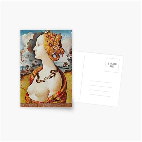 Portrait Of Simonetta Vespucci Piero Di Cosimo Postcard For Sale By
