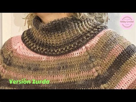Cuello para el suéter palo de rosa top down con manga ranglán a crochet