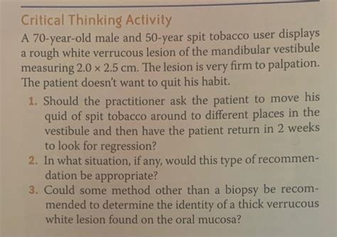 Solved Critical Thinking Activity A Year Old Male And Chegg