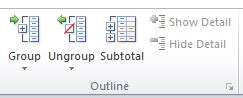 Excel Subtotal