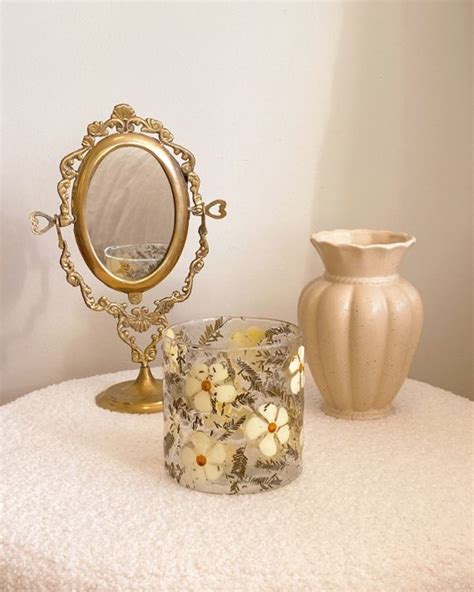 Dried Flowers Glass Tea Light Holder Tevansta