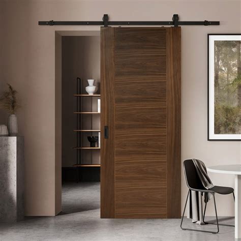 Walnut Fully Finished Internal Milano Sliding Door Set Leader Doors