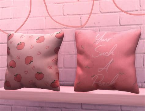 Peach Aesthetic CC TS4 Object Clutter Pillow Drink Bottle Water Latte