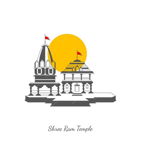 Premium Vector Shree Ram Mandir Ayodhya Hindu God Temple Vector Background