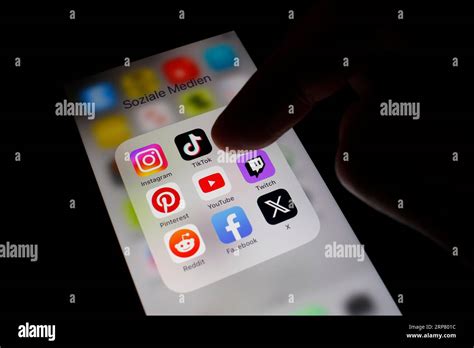 Social Media Icon Detailed View Of A Smartphone With Social Media Apps