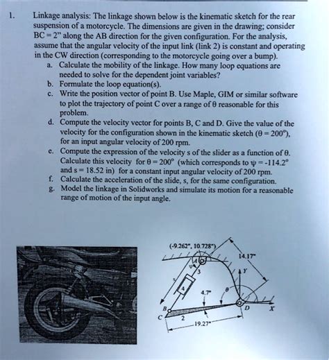 Solved Linkage Analysis The Linkage Shown Below Is The Kinematic