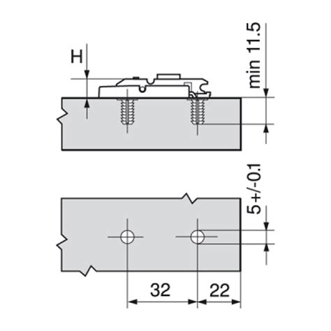 Beschlaege Online Clip Montageplatte Gerade 22 32 Mm 0 Mm Zink